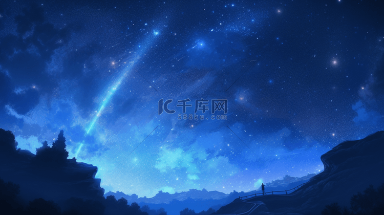 唯美动漫星空背景图片免费下载_海报banner/高清大图_千库网(图片编号6407412)