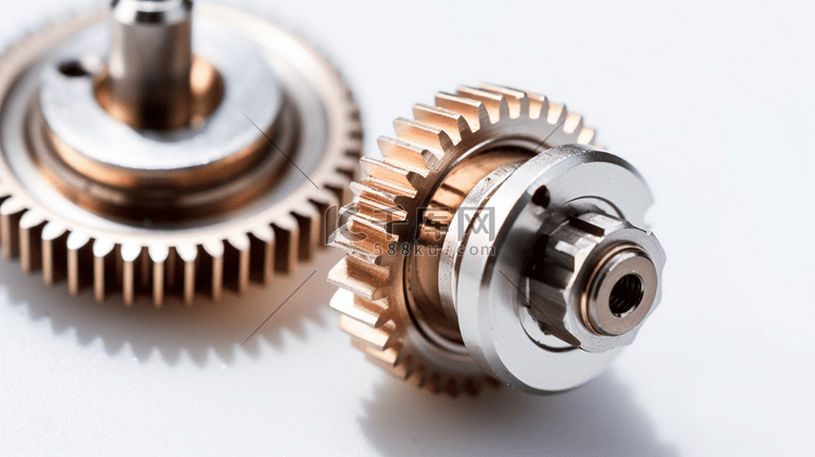 两个金属齿轮的特写 高清摄影大图-千库网