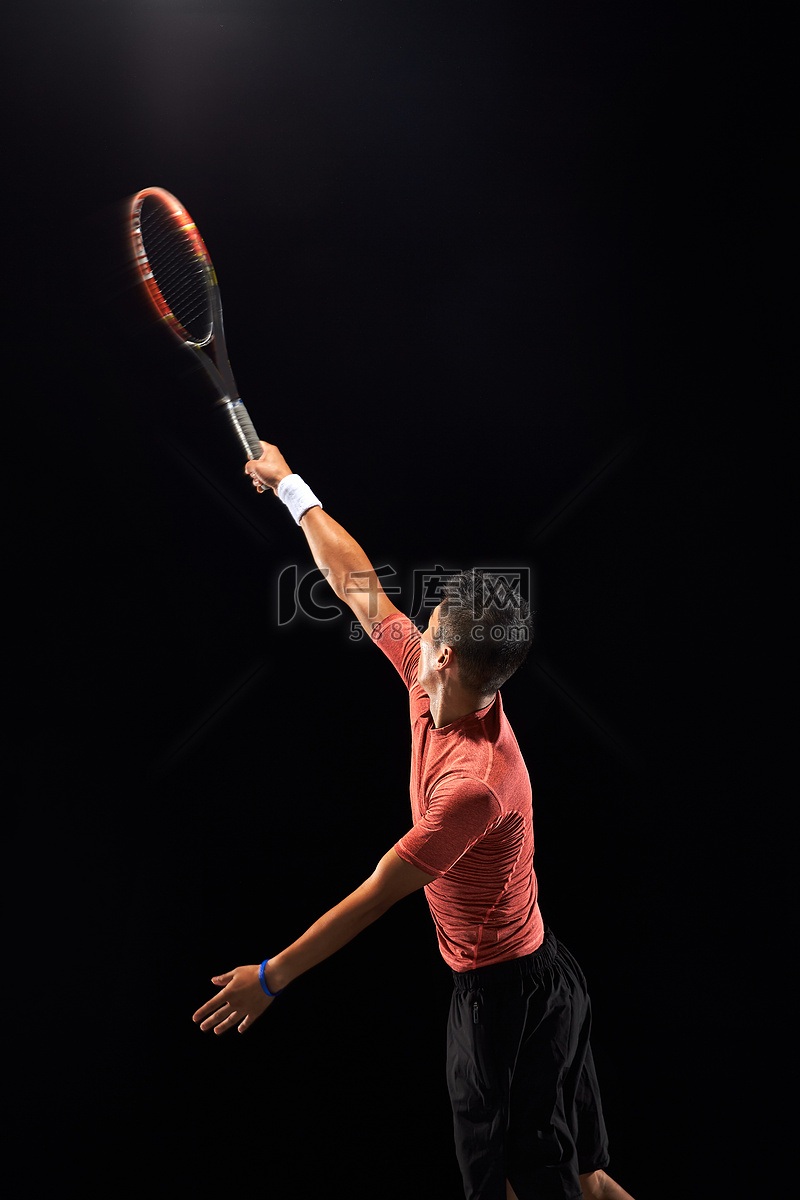 运动员打网球高清摄影大图-千库网