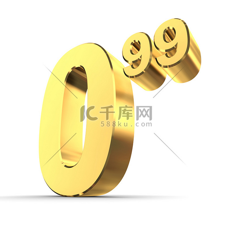 闪亮金色实心价格标签099高清摄影大图-千库网