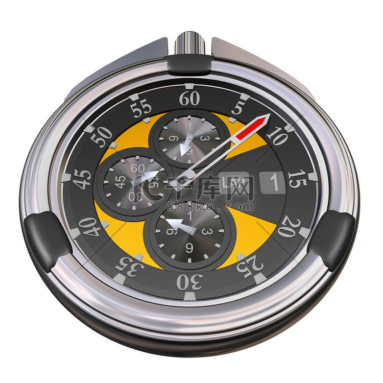 铬和碳运动秒表高清摄影大图-千库网