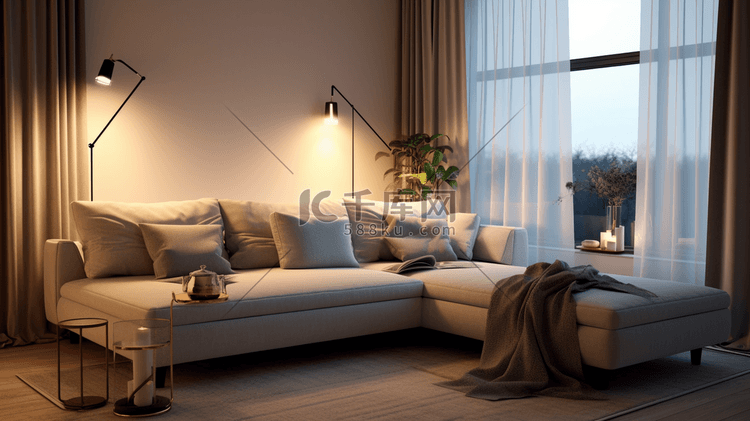 现代风格装修家居高清摄影大图-千库网