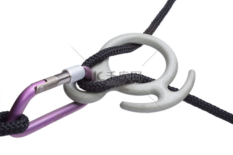下降器和绳索高清摄影大图-千库网