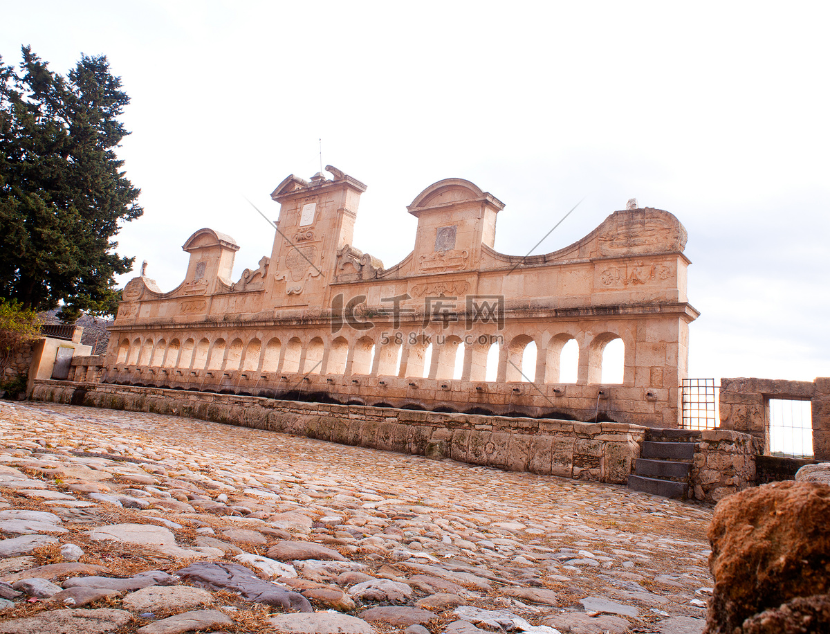 Granfonte，莱昂福特的巴洛克式喷泉高清摄影大图-千库网