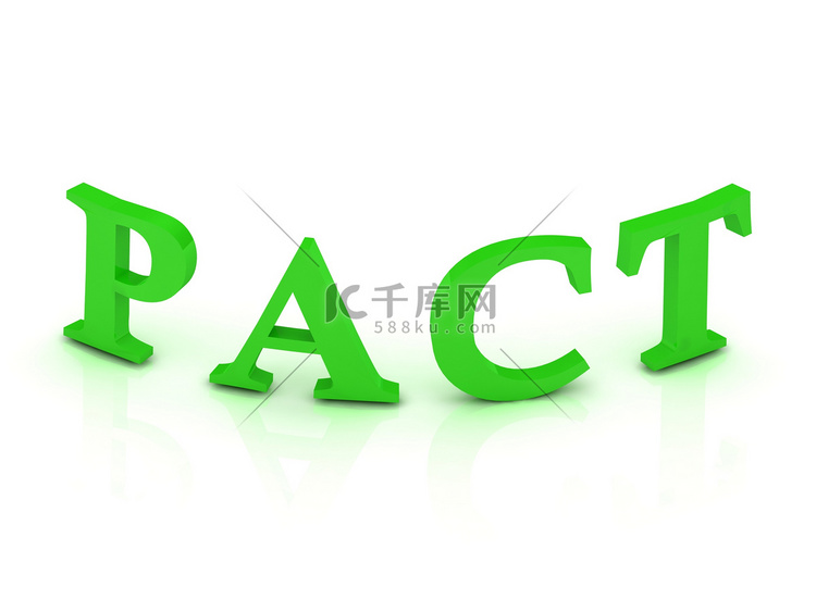带有绿色字母的 PACT 标志高清摄影大图-千库网