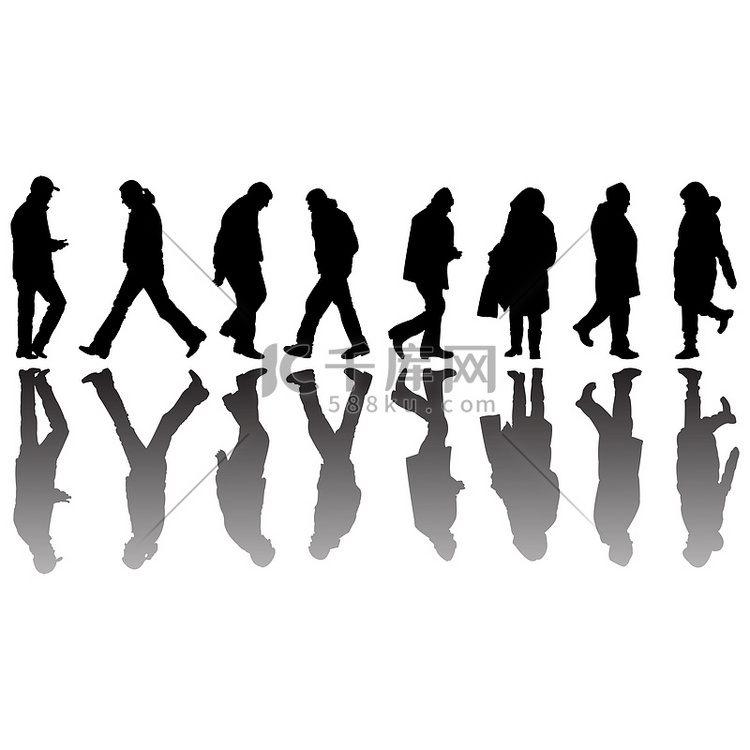 人黑色剪影 2高清摄影大图-千库网