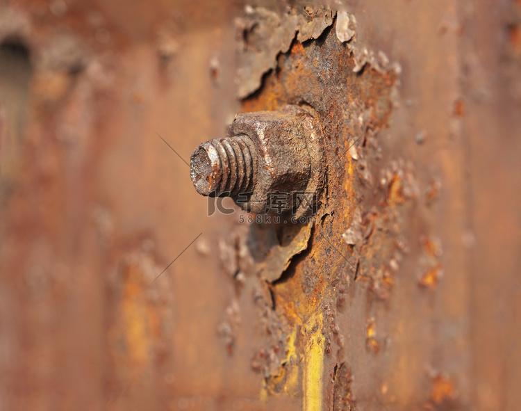 金属螺母生锈了高清摄影大图-千库网