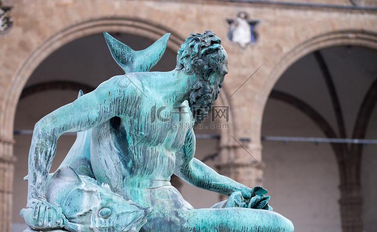 Piazza della Signoria 的雕像 - 佛罗伦萨，意大利高清摄影大图-千库网