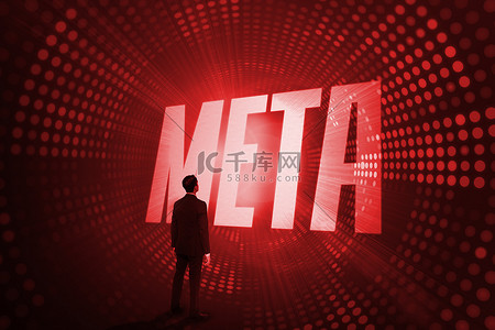 Meta 反对红色像素螺旋高清摄影大图-千库网