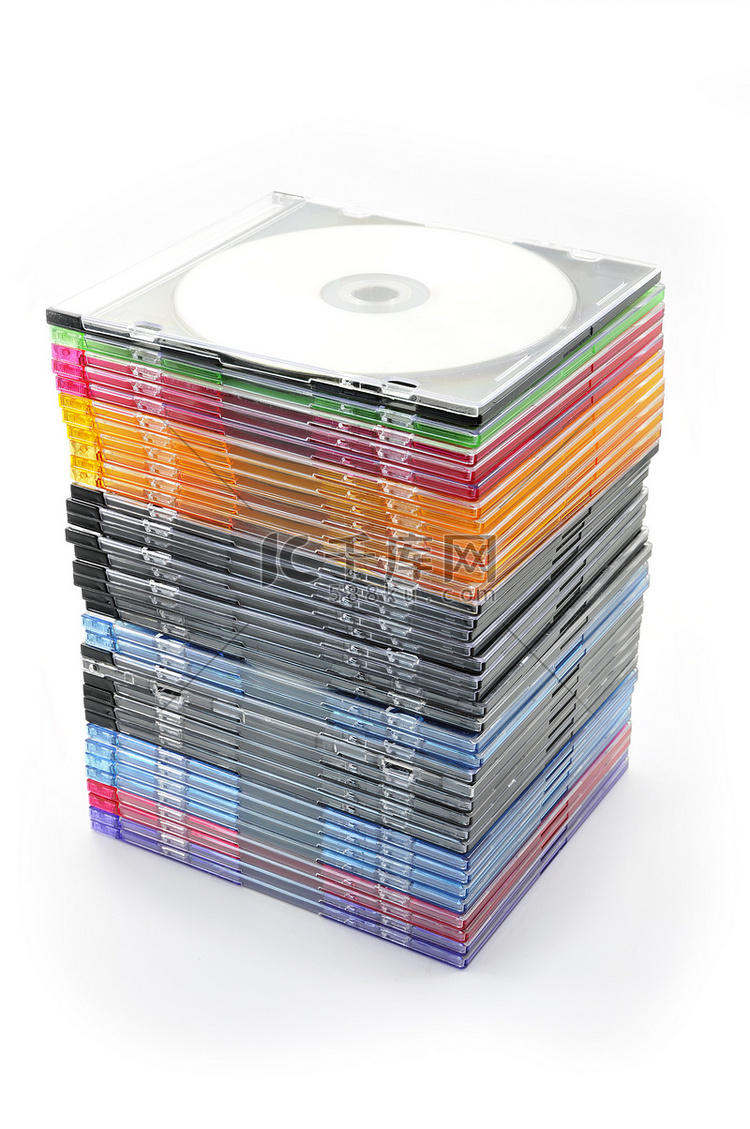 多色 DVD 超薄盒堆叠高清摄影大图-千库网