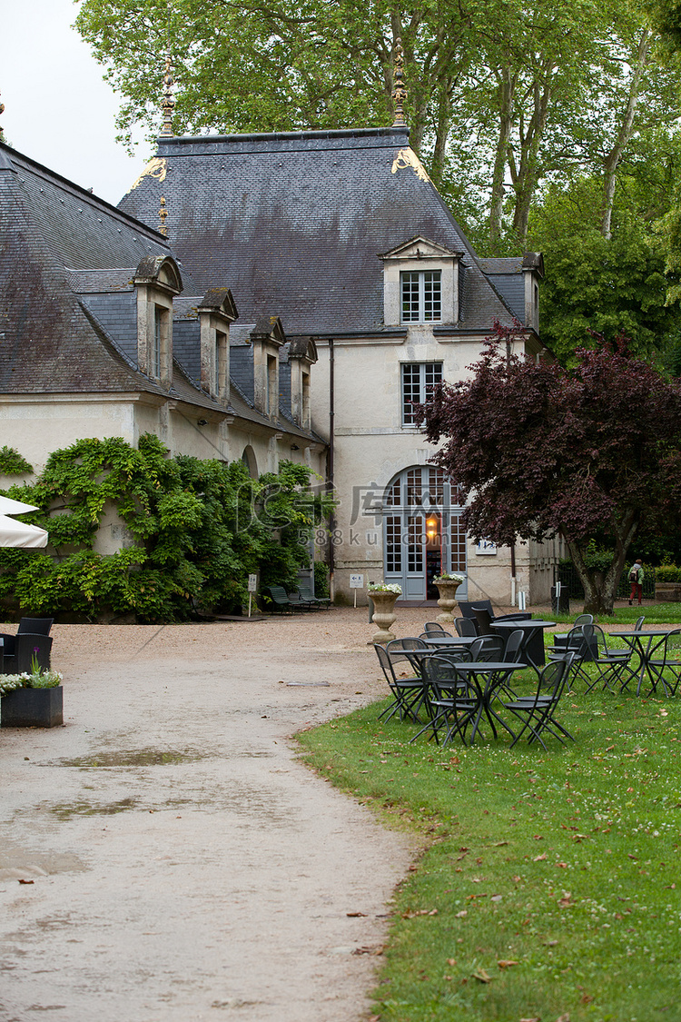 法国卢瓦尔河谷的 Azay-le-Rideau 城堡高清摄影大图-千库网