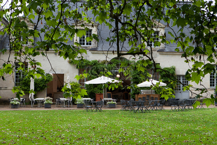 法国卢瓦尔河谷的 Azay-le-Rideau 城堡高清摄影大图-千库网