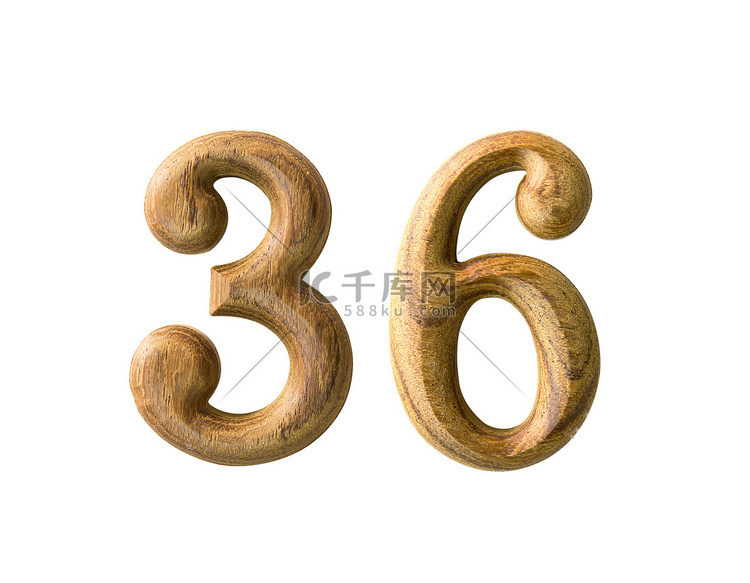 木制数字 36高清摄影大图-千库网