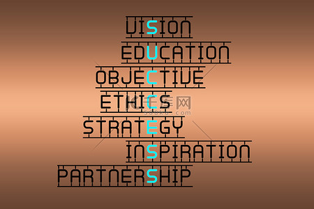 蓝色词 Success 在重要的词中发光高清摄影大图-千库网