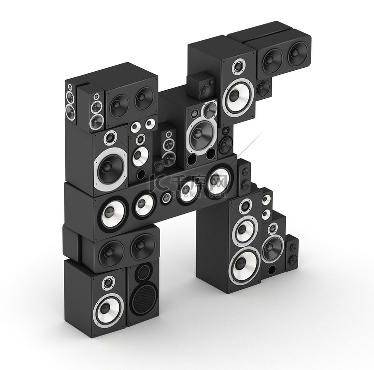 等距扬声器中的字母 K高清摄影大图-千库网