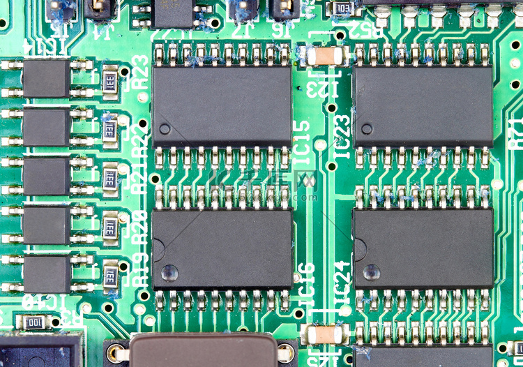 芯片和组件与电路板高清摄影大图-千库网