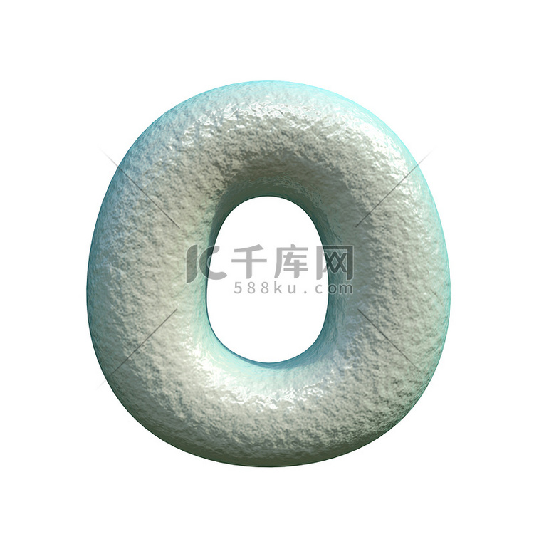灰色蓝色粘土字体字母 O 3D高清摄影大图-千库网
