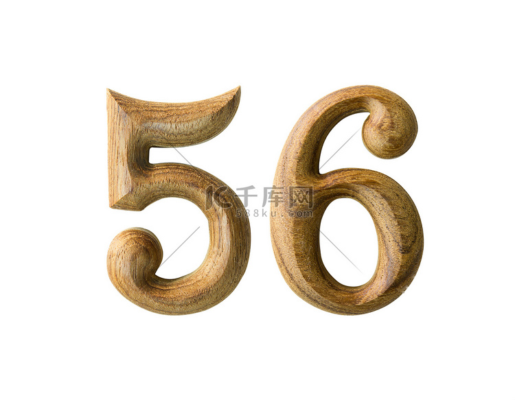 木制数字 56高清摄影大图-千库网