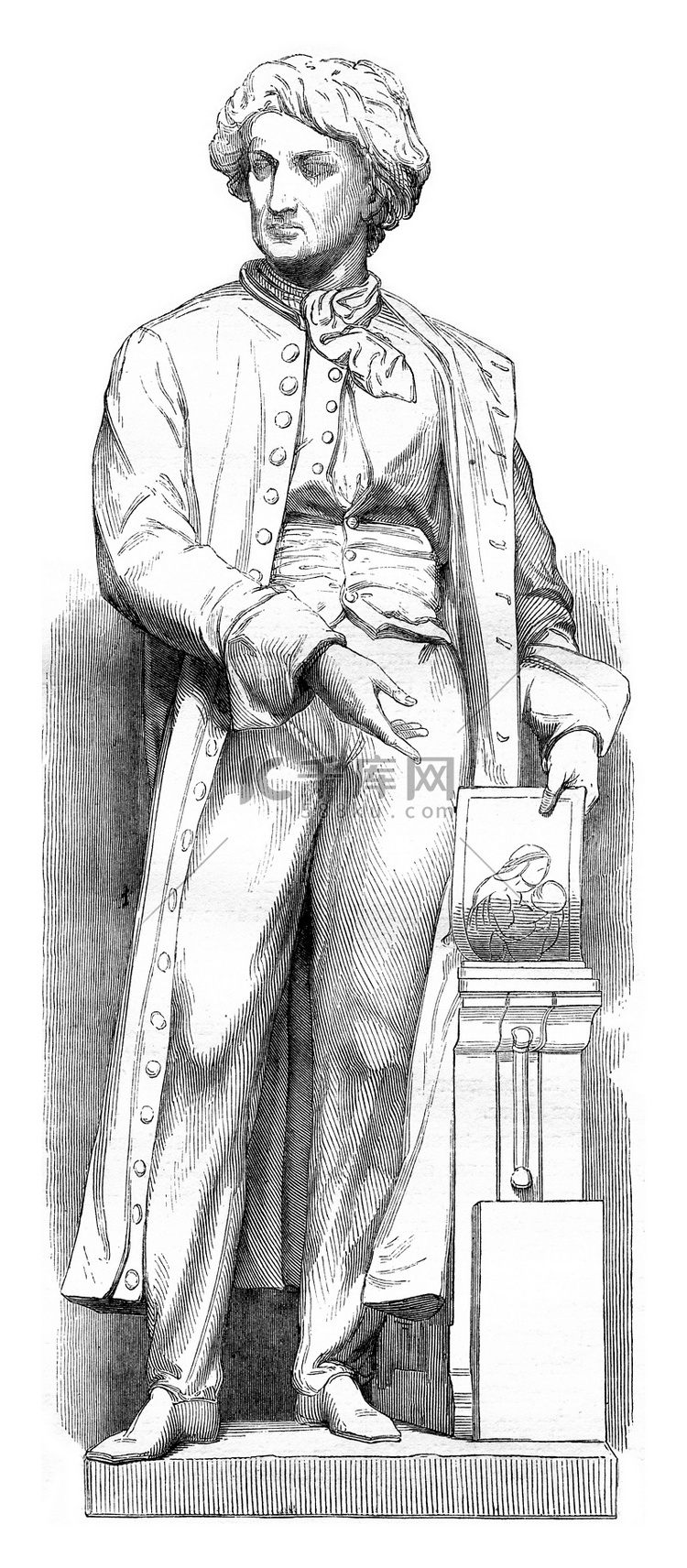 Alois Senefelder，平版印刷术的发明者之一，雕像由高清摄影大图-千库网