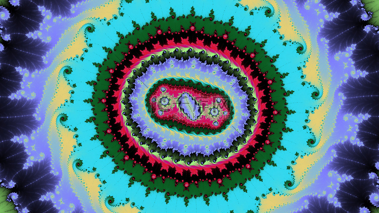Mandelbrot 分形螺旋多彩高清摄影大图-千库网