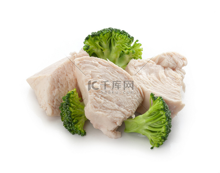 西兰花鸡块高清摄影大图-千库网