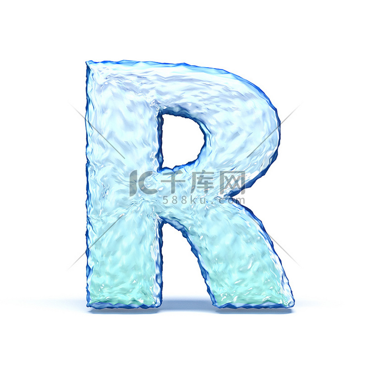 冰晶字体字母 R 3d高清摄影大图-千库网