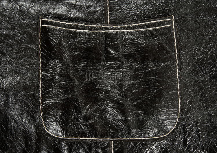 黑色皮衣上的口袋高清摄影大图-千库网