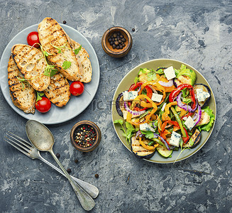 烤蔬菜沙拉高清摄影大图-千库网