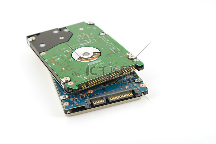 两个硬盘驱动器 (HDD)高清摄影大图-千库网