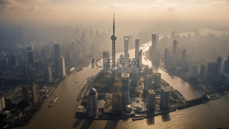 上海陆家嘴航拍高清摄影大图-千库网