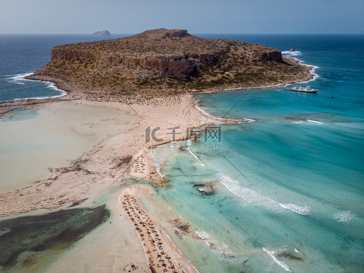 Balos Beach Cret Greece, Balos 海滩是希腊最美丽的海滩之一，位于希腊岛高清摄影大图-千库网