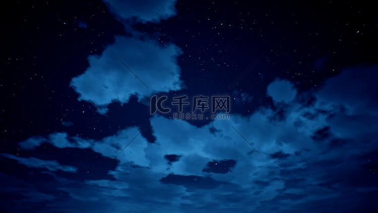 cloudscape 与星星 3d 渲染高清摄影大图-千库网