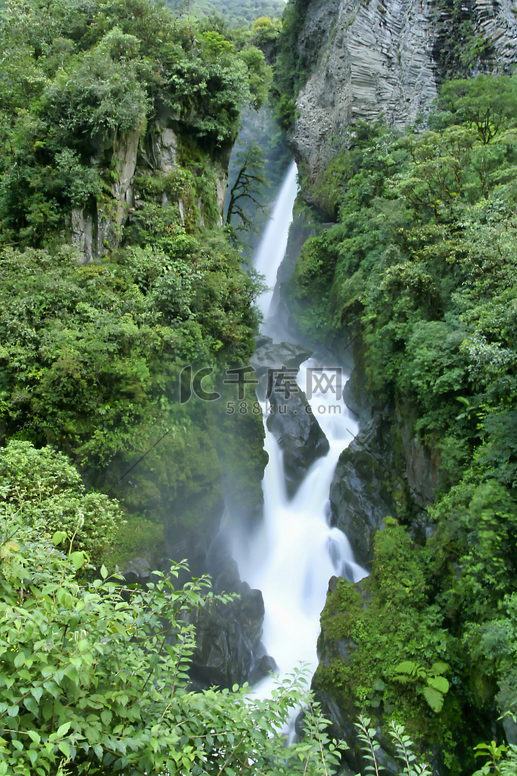 Pailon del Diablo Waterfall, Rio Verde Waterfall, 厄瓜多尔 安第斯山脉, 厄瓜多尔高清摄影大 ...