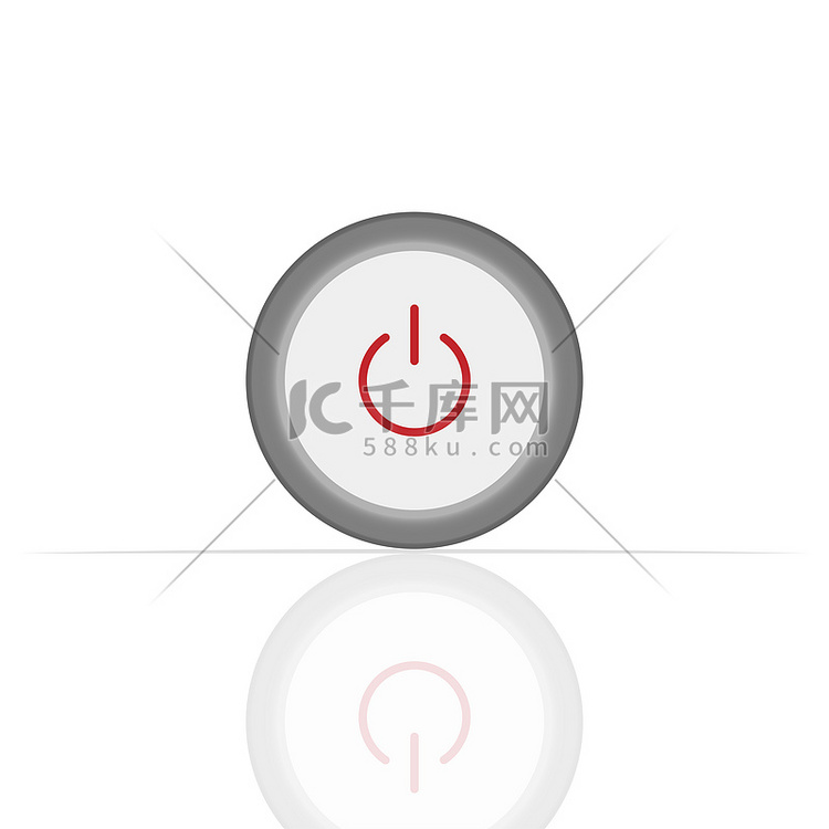 On Off 按钮式电源按钮，Off 按钮以红色包围，On 按钮以绿色和白色背景包围。高清摄影大图-千库网