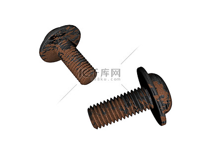 带十字头的生锈螺丝高清摄影大图-千库网