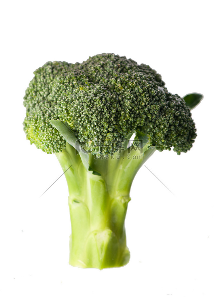 孤立在白色背景上的新鲜西兰花卷心菜高清摄影大图-千库网
