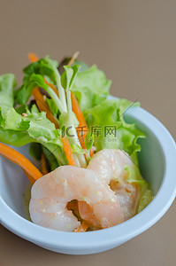 虾仁蔬菜沙拉高清摄影大图-千库网
