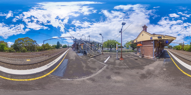 Valley Heights火车站的球面360全景照片高清摄影大图-千库网