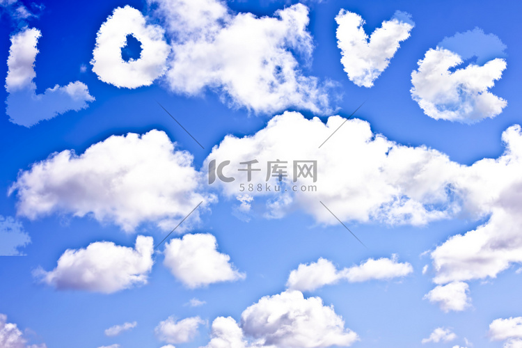 Cloudscape 与爱这个词高清摄影大图-千库网