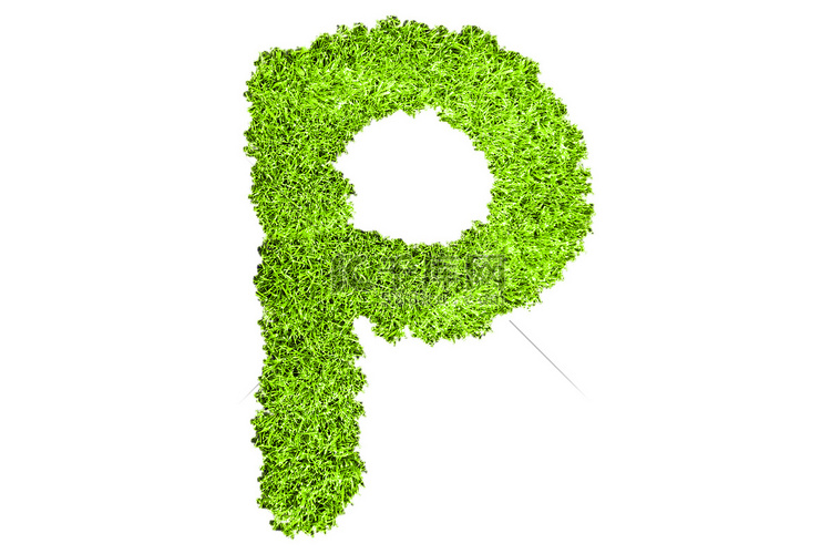 绿草中的字母 P高清摄影大图-千库网