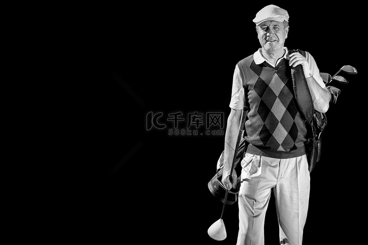 有高尔夫球设备的人高清摄影大图-千库网