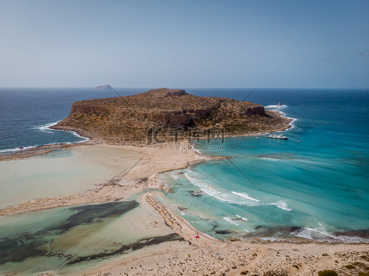Balos Beach Cret Greece, Balos 海滩是希腊最美丽的海滩之一，位于希腊岛高清摄影大图-千库网