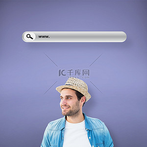 穿着 trilby 的英俊时髦的合成图像高清摄影大图-千库网