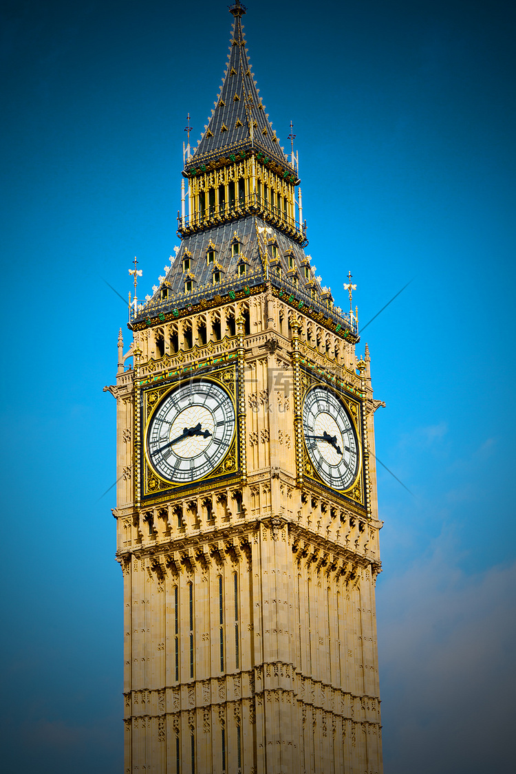 伦敦大笨钟和历史悠久的老建筑英格兰老年城市高清摄影大图 千库网