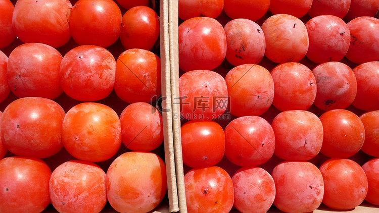 秋天的红柿果实高清摄影大图-千库网