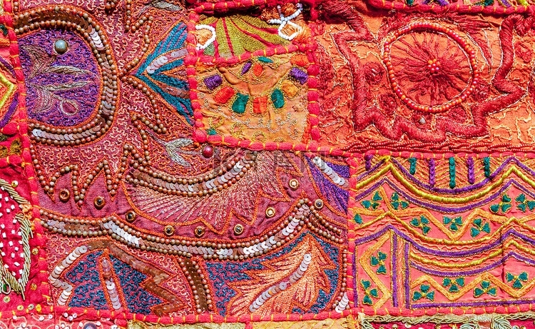 印度拼布地毯高清摄影大图-千库网