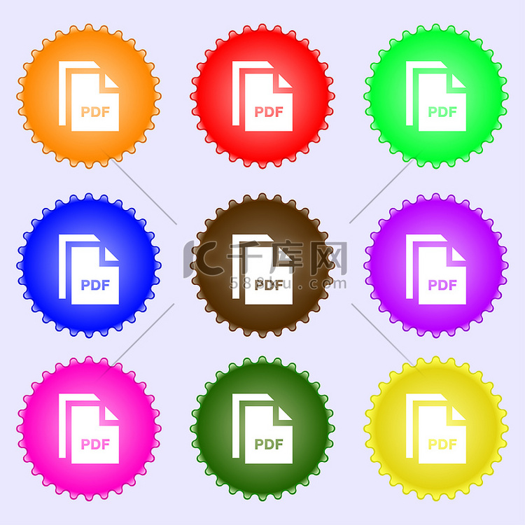 文件 PDF 图标符号。高清摄影大图-千库网