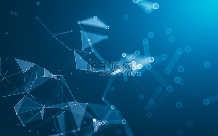抽象多边形空间低聚深色背景，3d 渲染高清摄影大图-千库网