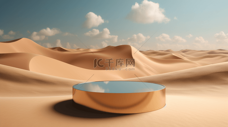 沙丘背景上的展示台3D渲染后的天空镜背景图片免费下载_海报banner/高清大图_千库网(图片编号6429282)