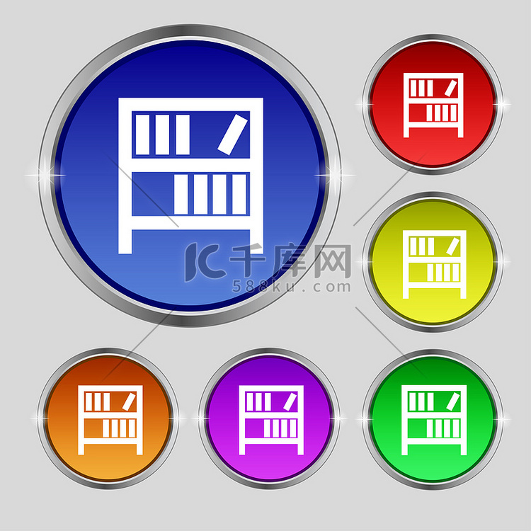 书架图标标志。高清摄影大图-千库网